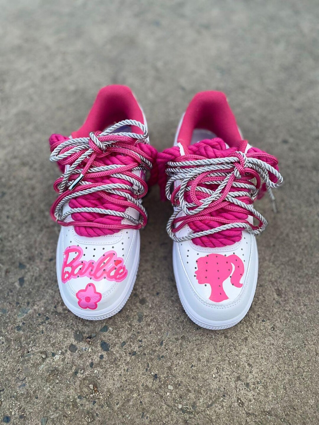 Nike Air Force 1 Custom Pink Barbie Girl Sneakers - Etsy UK