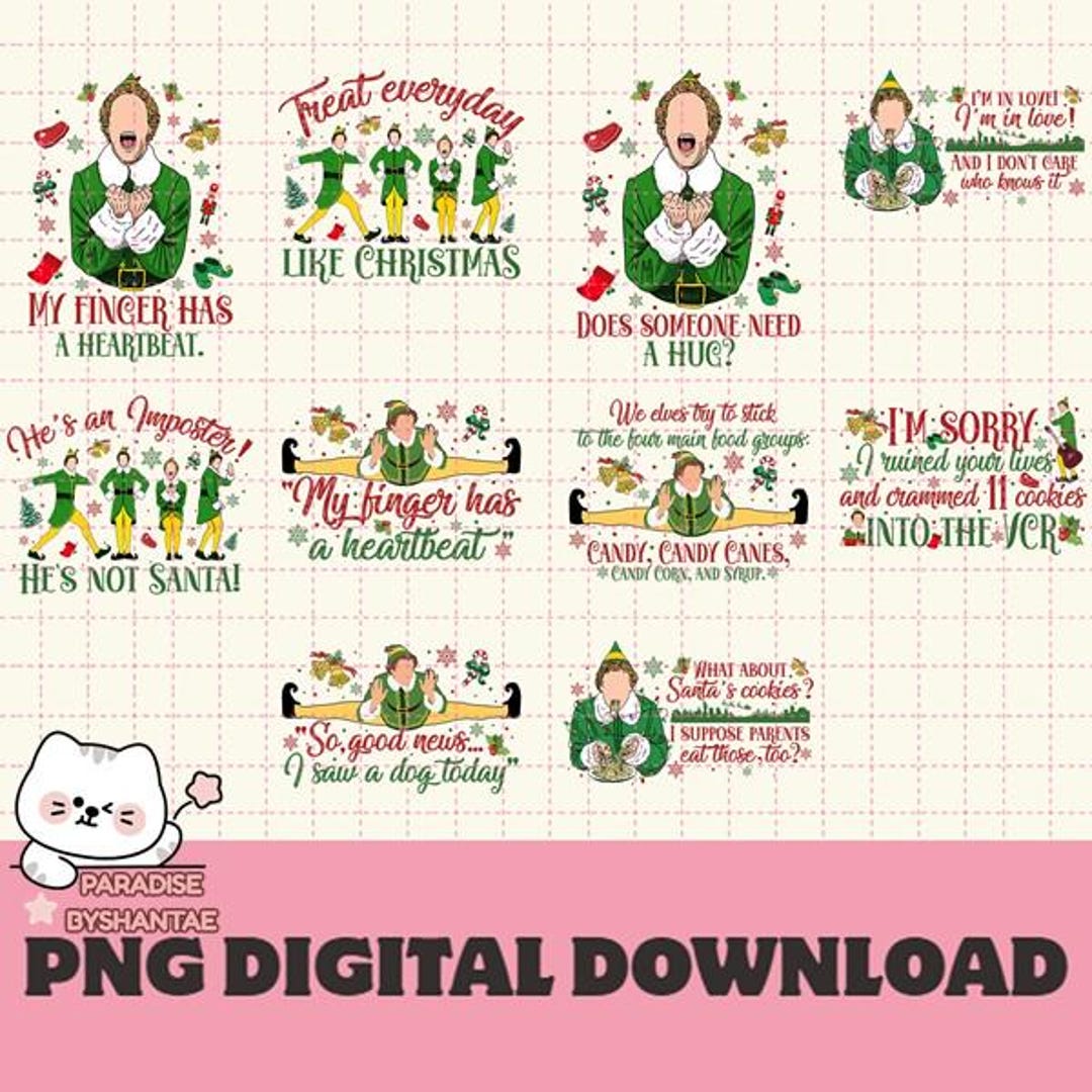 Elf Movie Quote Bundle Digital Download, Buddy the Elf Png, Buddy ...