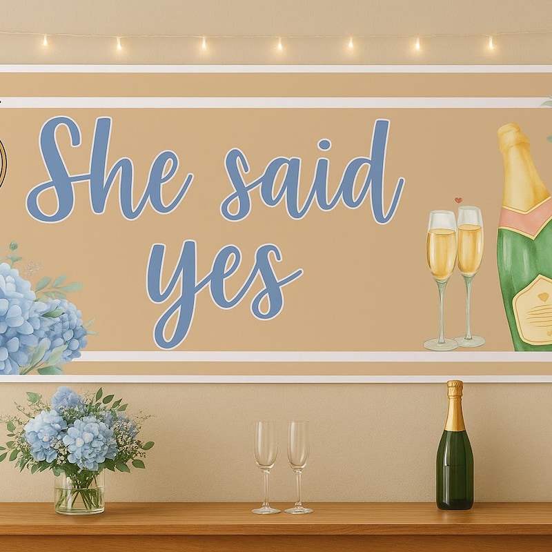 She Said Yes Banner - Etsy