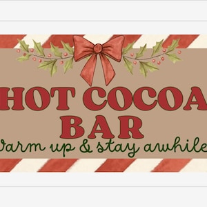 Hot Cocoa Bar Banner | Christmas Party Decor | Cocoa Station Sign ...