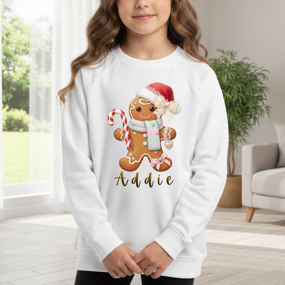 Personalized Kid Gingerbread PNG Clipart, Custom Name Christmas Kids ...