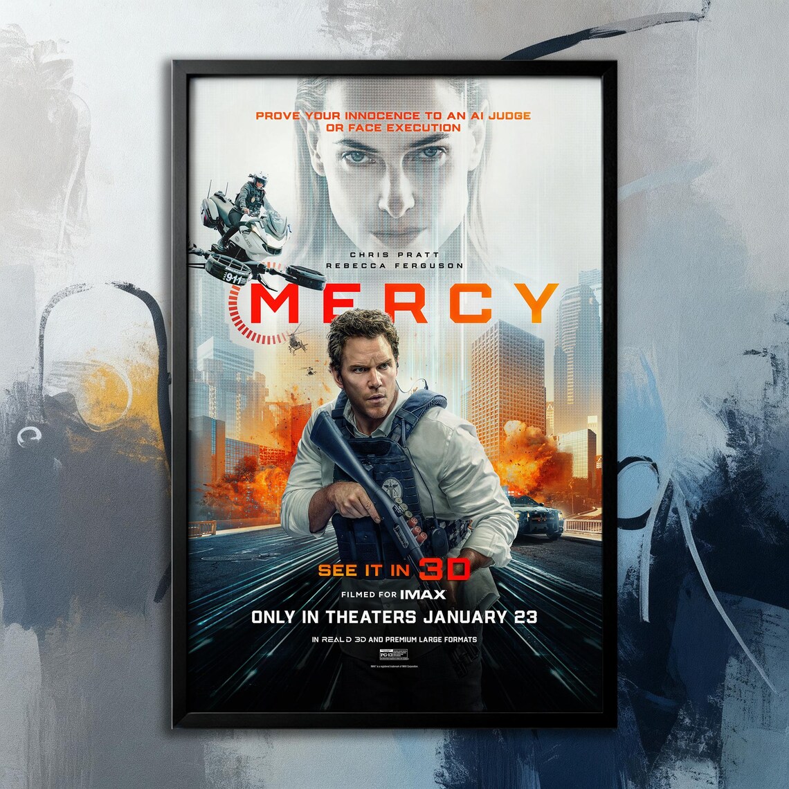 Movie Poster- Mercy 2026 | Movie Canvas| Wall Art Collection| Poster ...