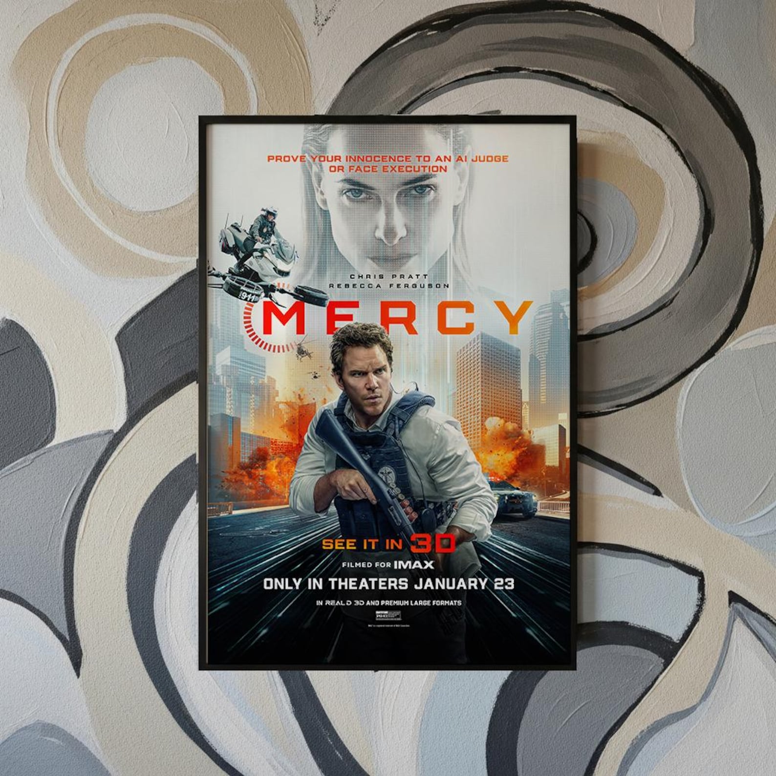 Movie Poster- Mercy 2026 | Movie Canvas| Wall Art Collection| Poster ...