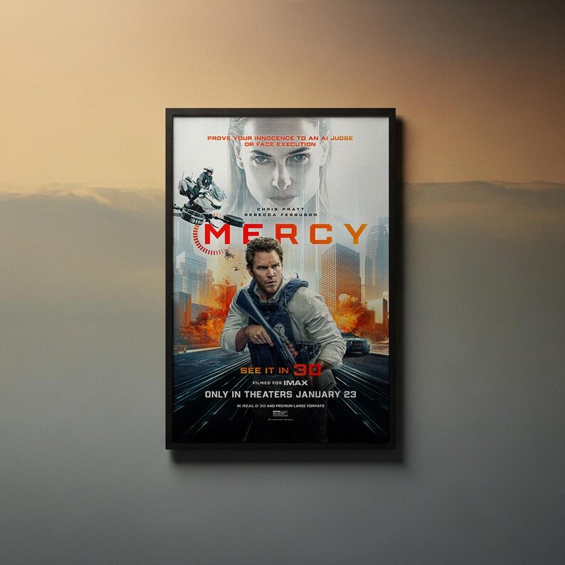 Movie Poster- Mercy 2026 | Movie Canvas| Wall Art Collection| Poster ...