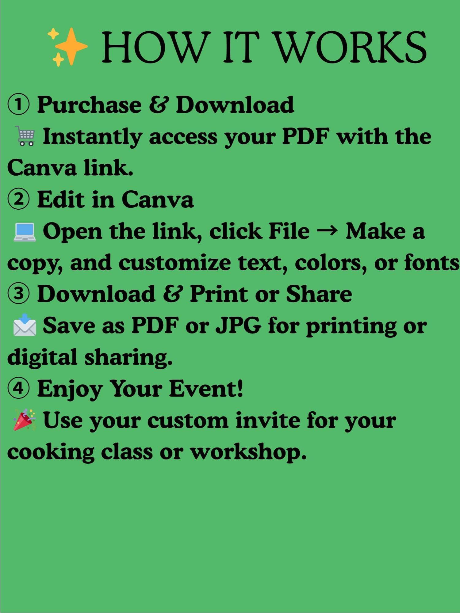Editable Cooking Class Invitation | Printable Culinary Workshop ...