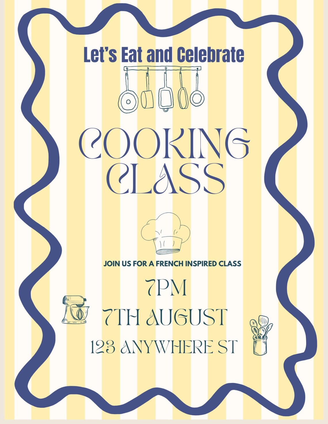 Editable Cooking Class Invitation | Printable Culinary Workshop ...