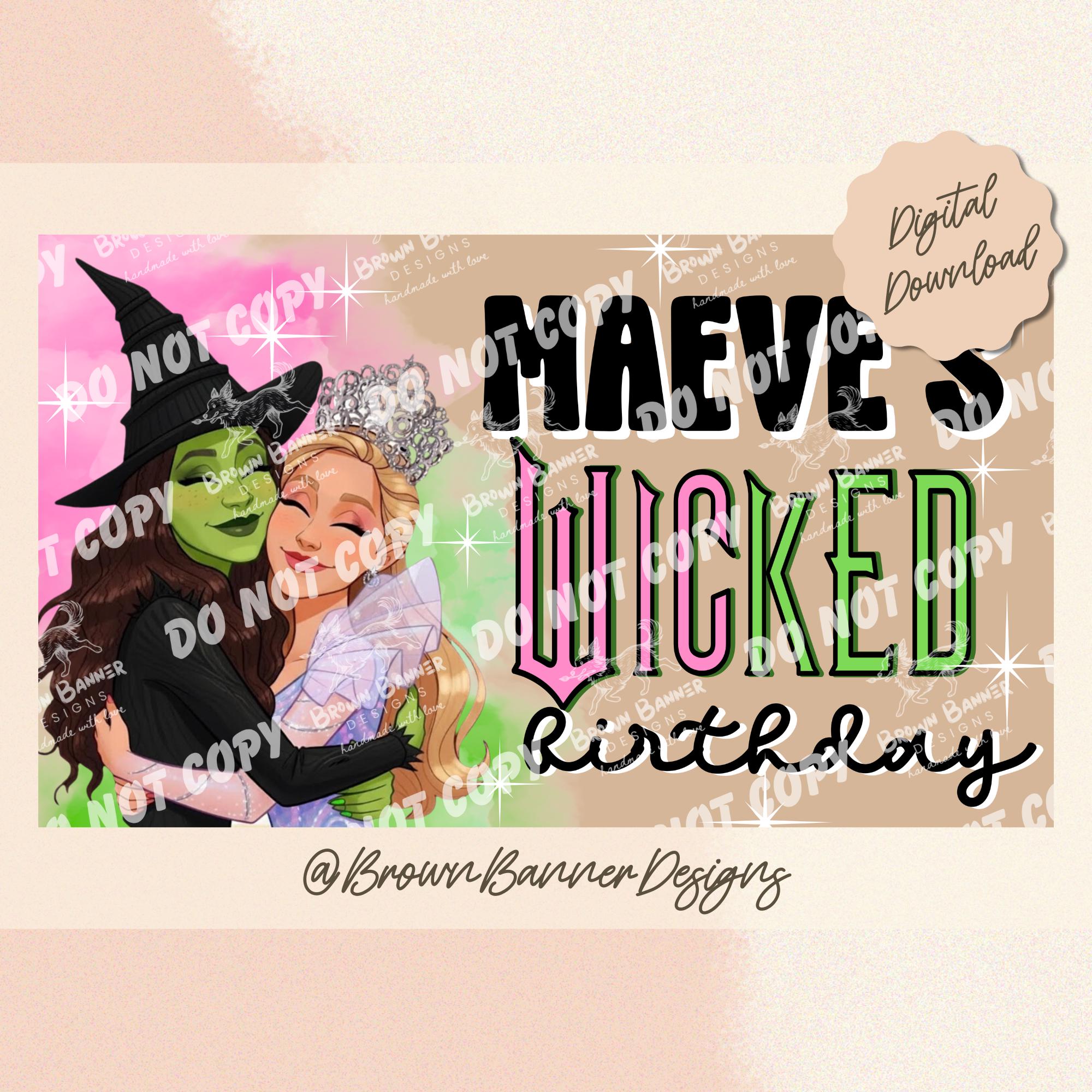 Wicked Birthday Banner Template | Editable Canva Design (digital ...