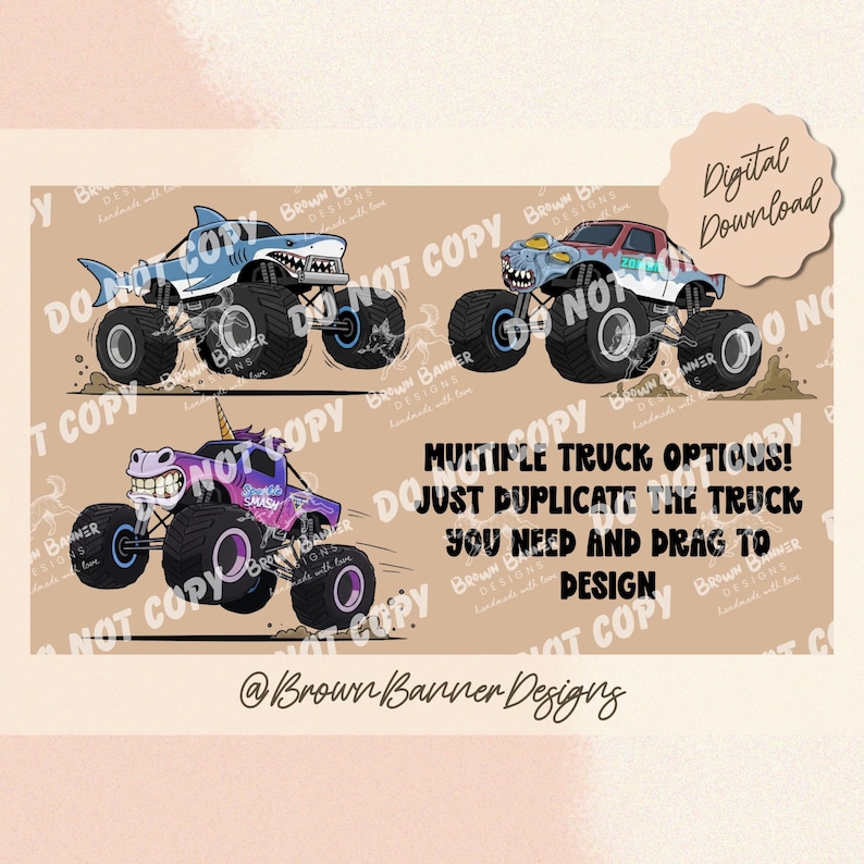 Monster Truck Jam Banner Template | Editable Canva Design (digital ...