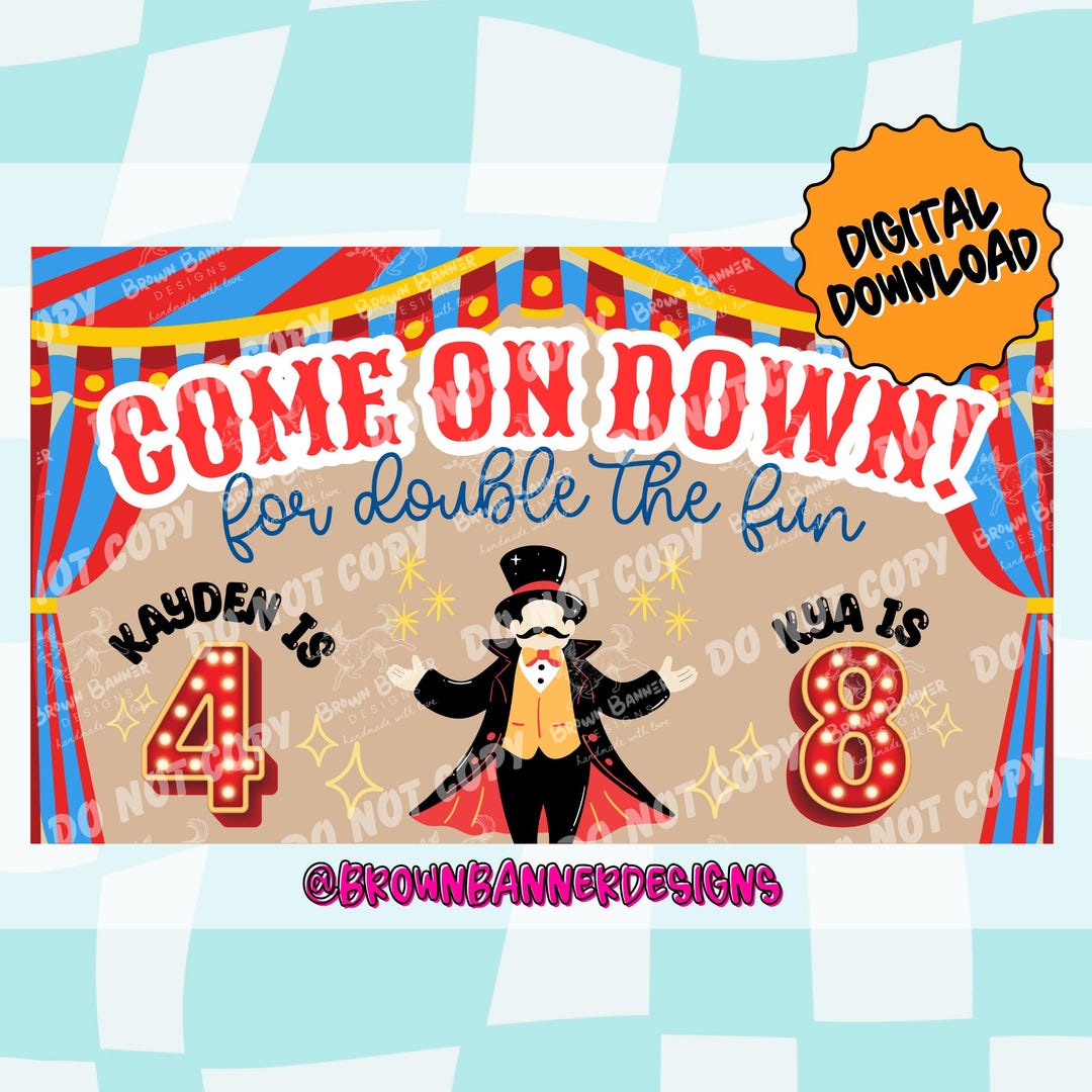 Circus Birthday Banner Template | Circus Party Decor (editable Canva ...