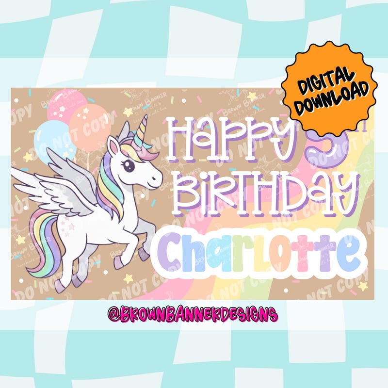 Unicorn Birthday Banner - Etsy