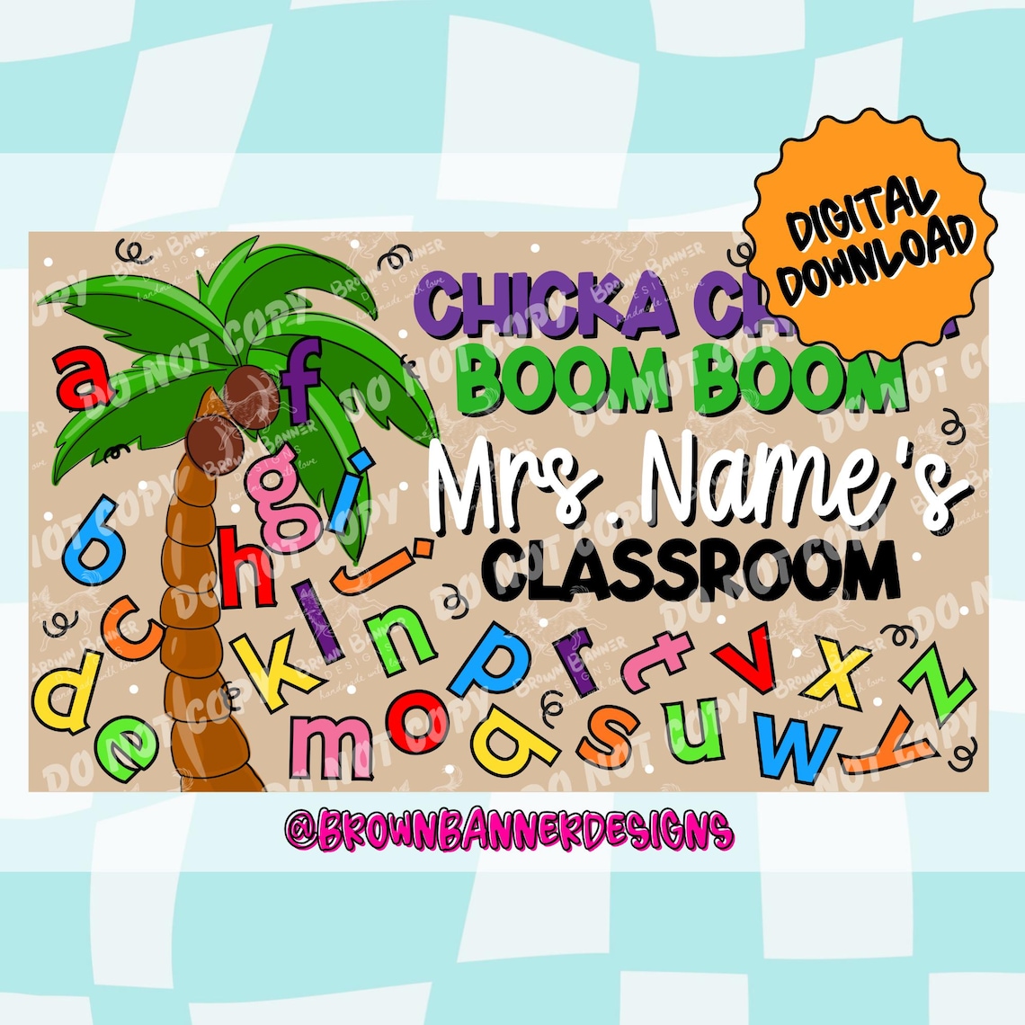 Chicka Boom Classroom Banner Template for Teachers | Editable Canva ...
