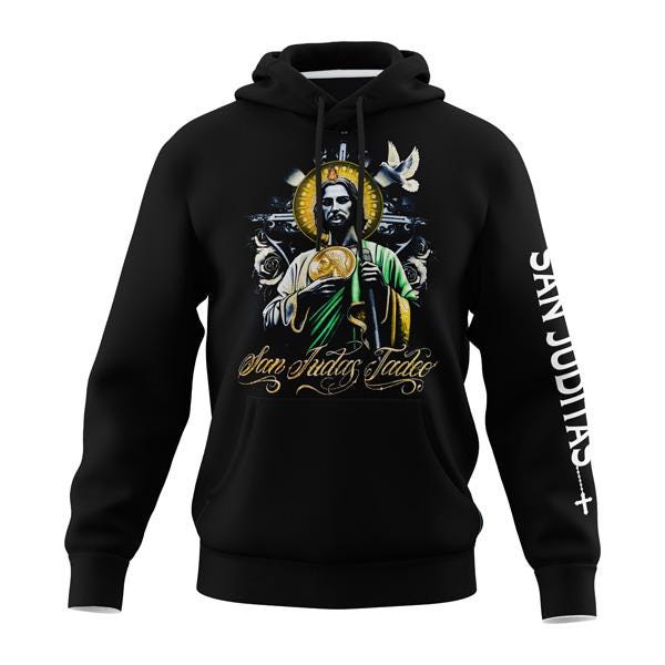 San Judas Tadeo Unisex Black Hoodie , San Judas, San Juditas,unisex ...