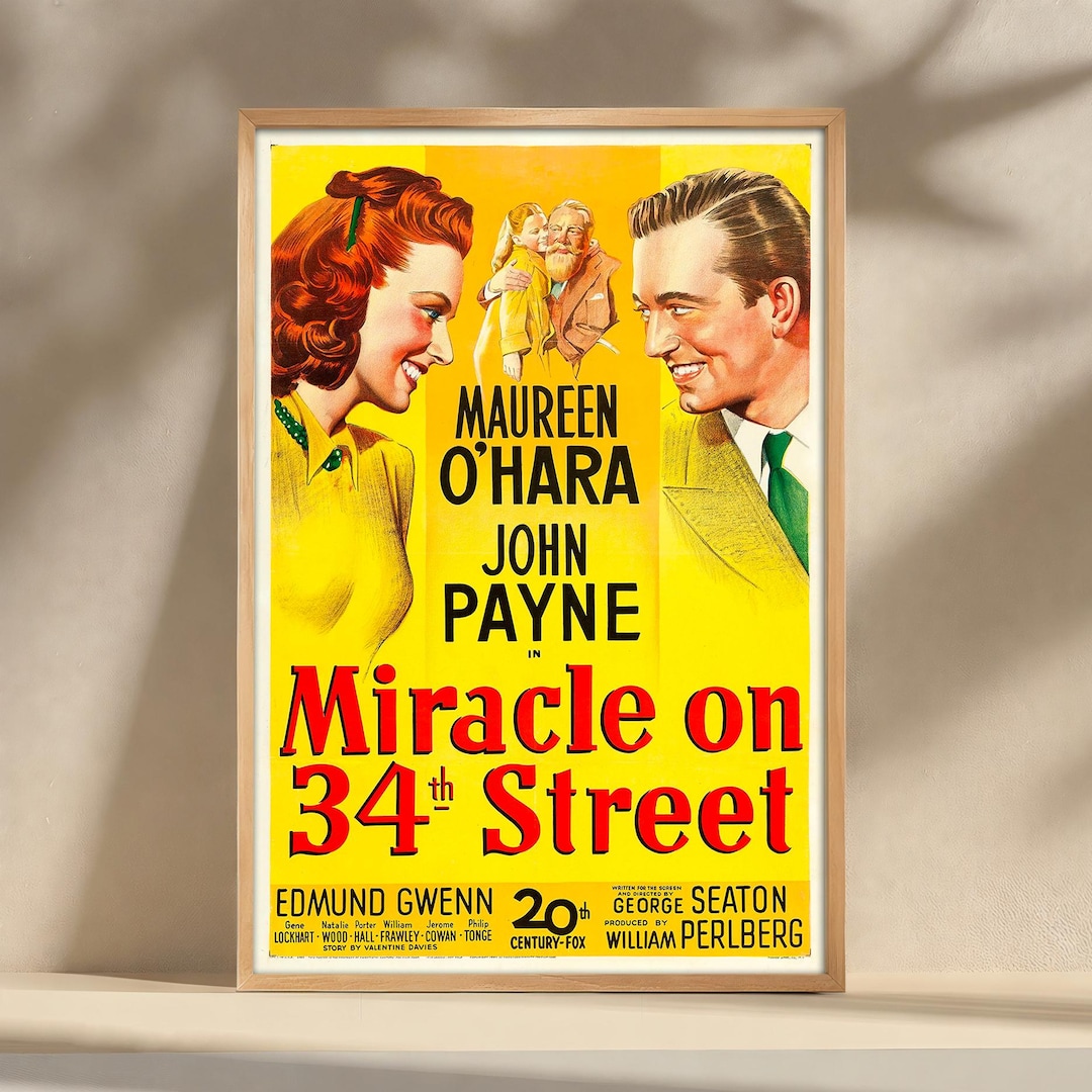 Miracle on 34th Street Movie Poster, Classic Film Canvas Art - Etsy
