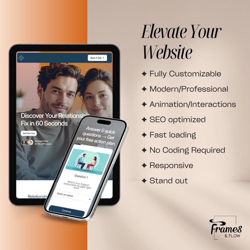 Relationship Coach Lead Gen Kit | Framer, Canva Templates, Quiz Funnel ...