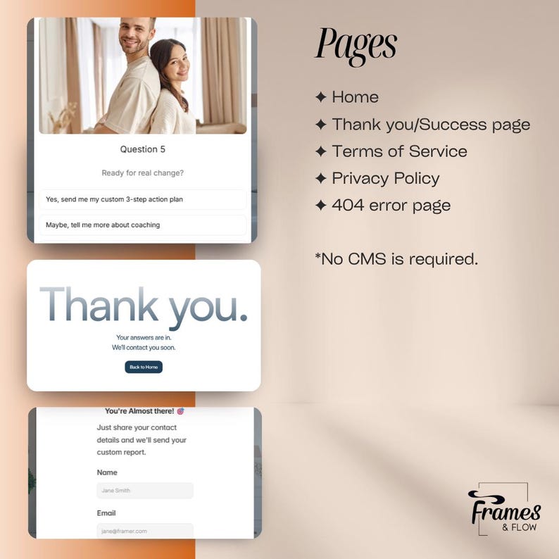 Relationship Coach Lead Gen Kit | Framer, Canva Templates, Quiz Funnel ...