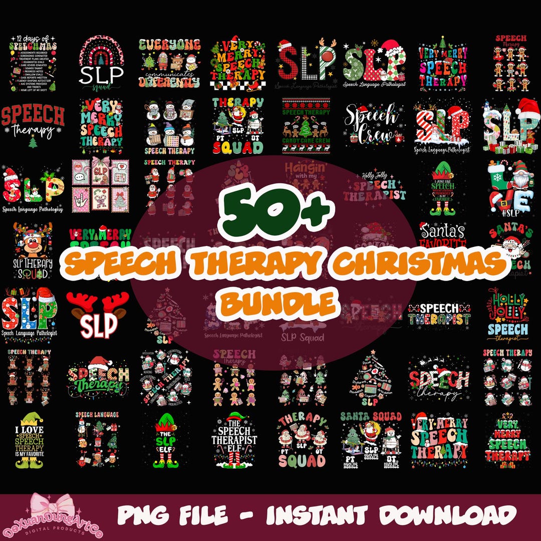 50+ Ot Pt Slp Christmas Png Bundle, Therapy Team Holiday PNG, Funny ...
