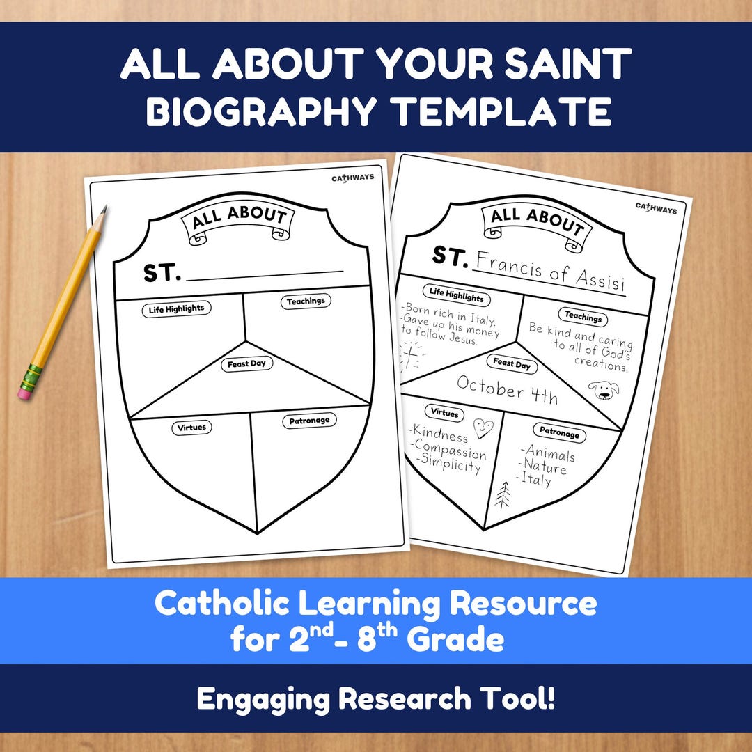 All About a Saint Printable Shield Template | Catholic Learning ...