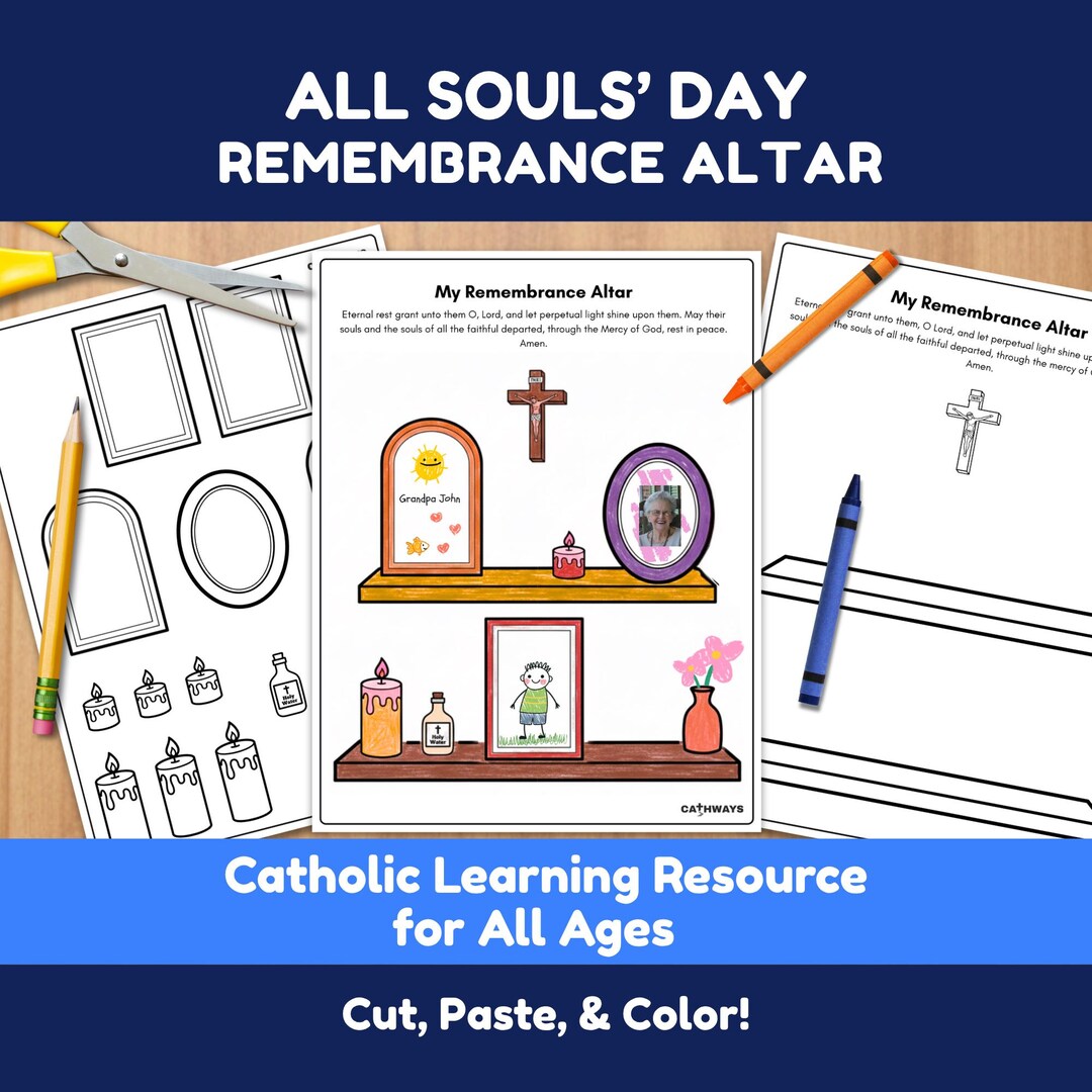 All Souls Day Remembrance Altar Craft | Catholic Learning Activity - Etsy