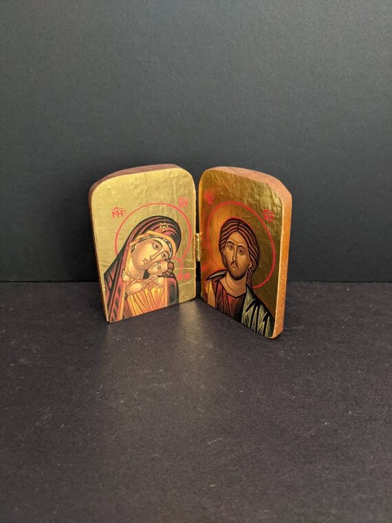 Religious Diptych/ Folding Tabletop/ Ferrari and Arrighetti - Etsy
