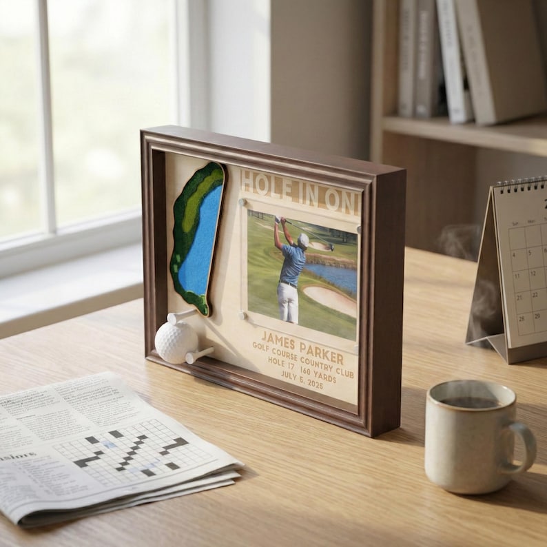 Personalized Hole in One Shadow Box | Golf Retirement Gift for Him ...