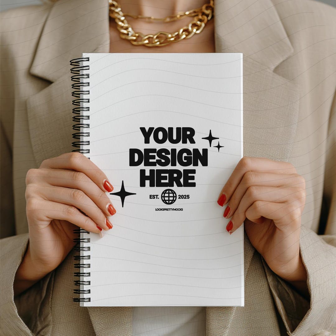 Spiral Notebook Mockup, PNG Spiral Notebook Template, Canva Spiral ...