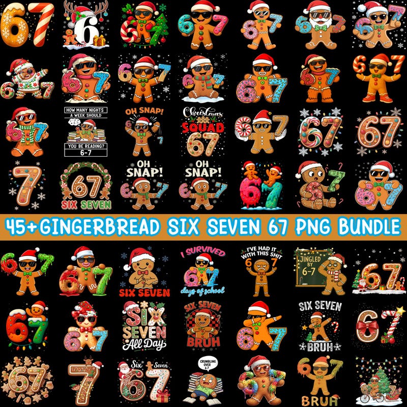 Six Seven Gingerbread Png - Etsy
