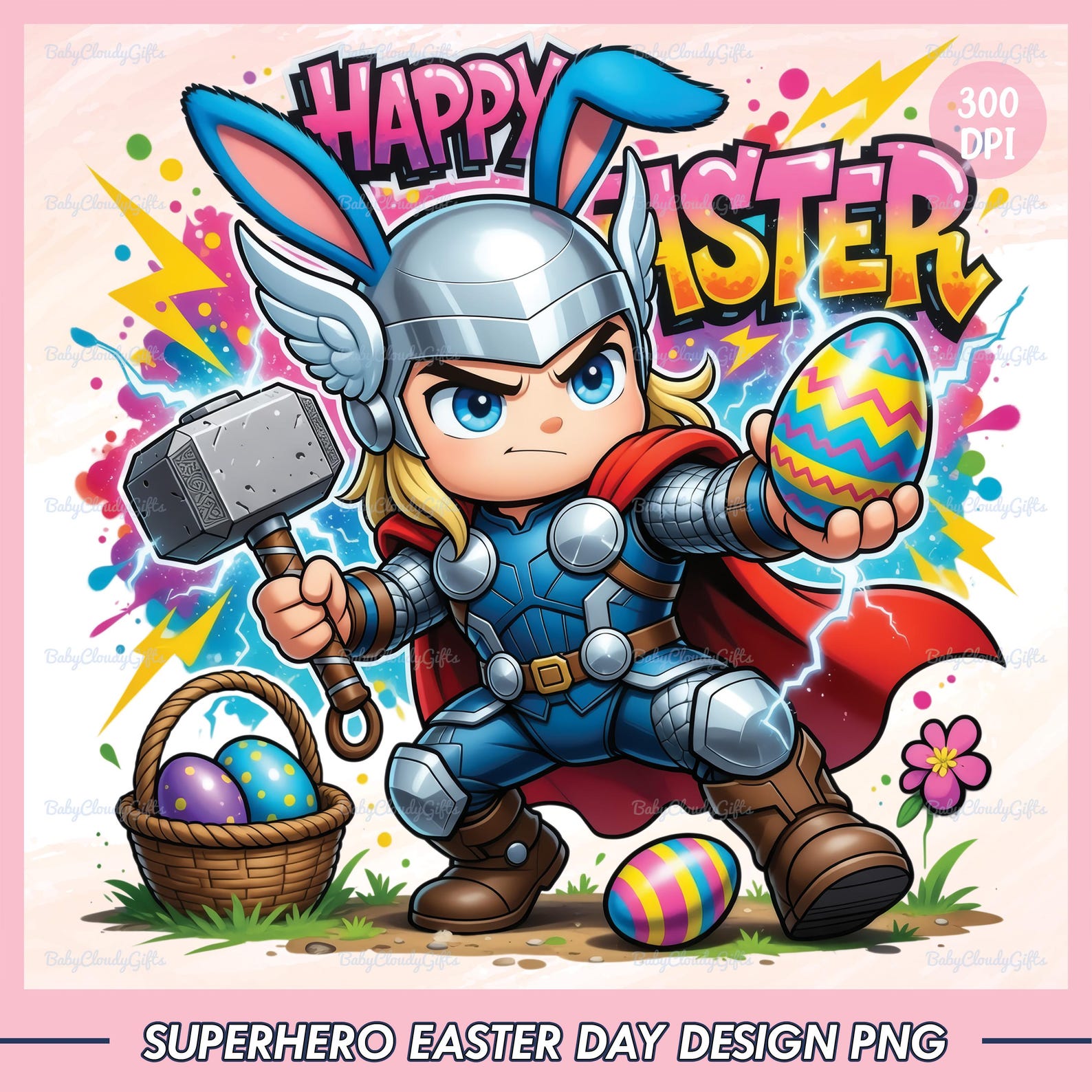 Super Hero Easter Day Sublimation Design PNG, Movie Character Easter ...