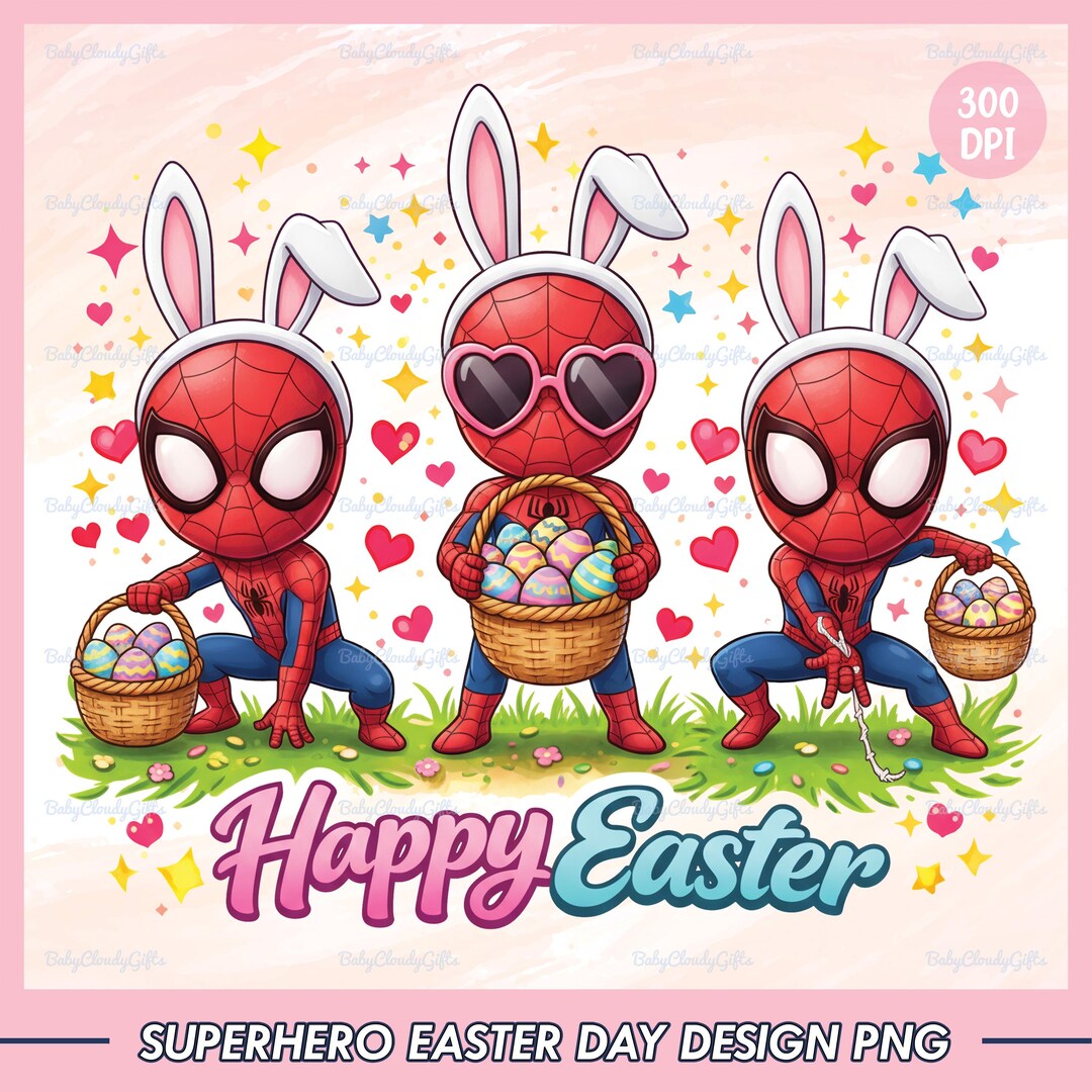 Super Hero Easter Day Sublimation Design PNG, Movie Character Easter ...
