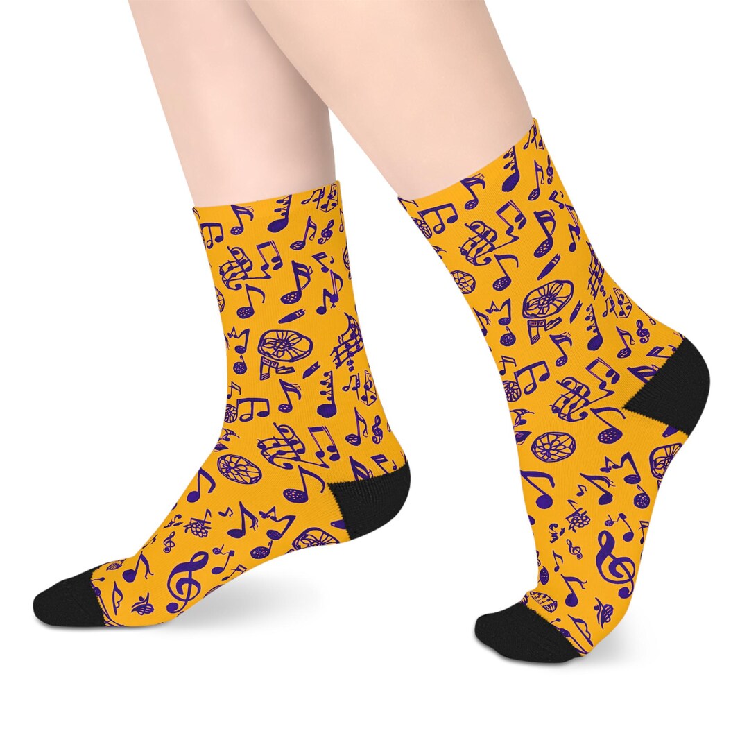 Music Notes Crew Socks - Outrun - Etsy