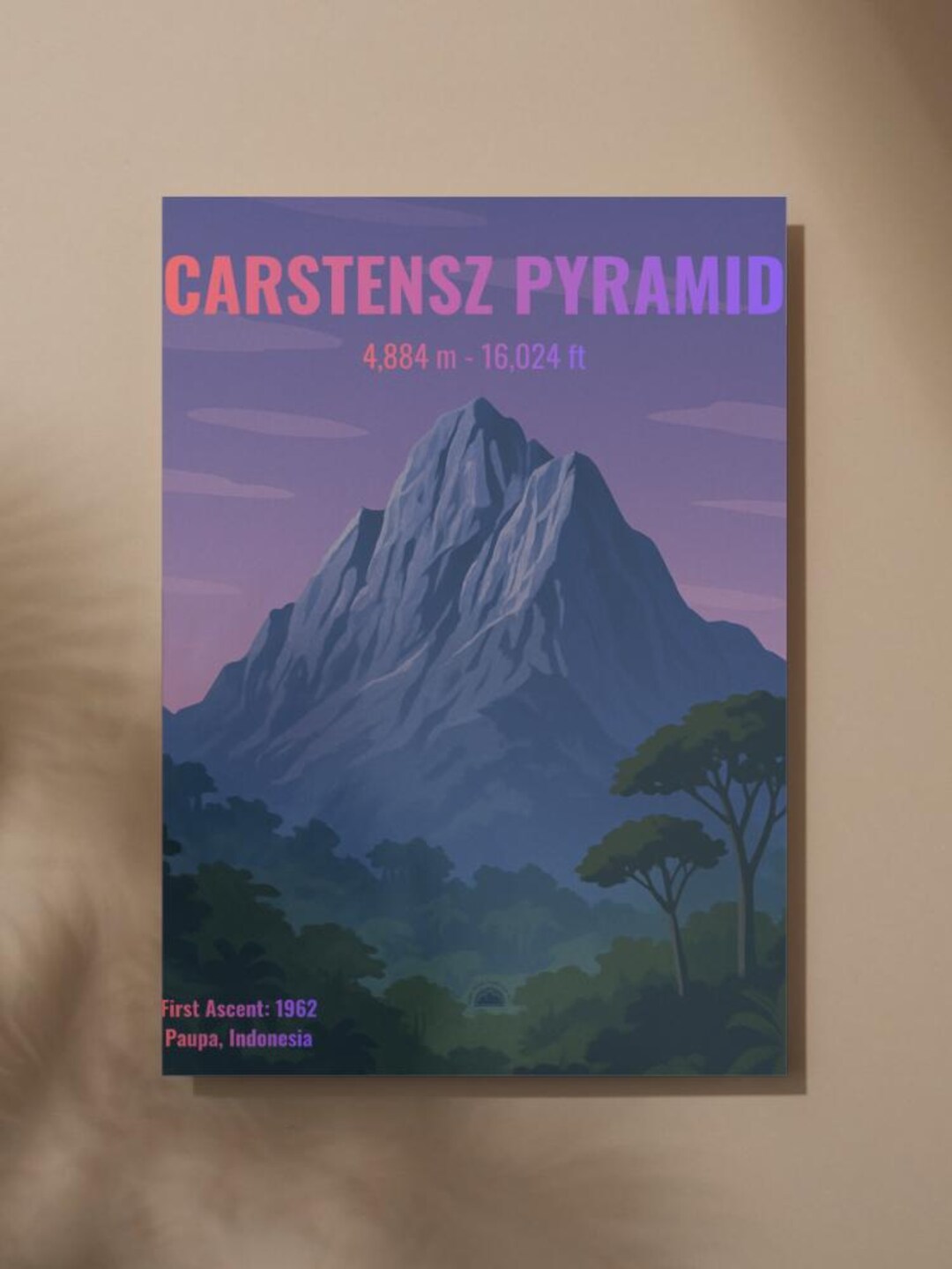 Carstensz Pyramid Poster | Seven Summits Wall Art | Oceania Mountain ...