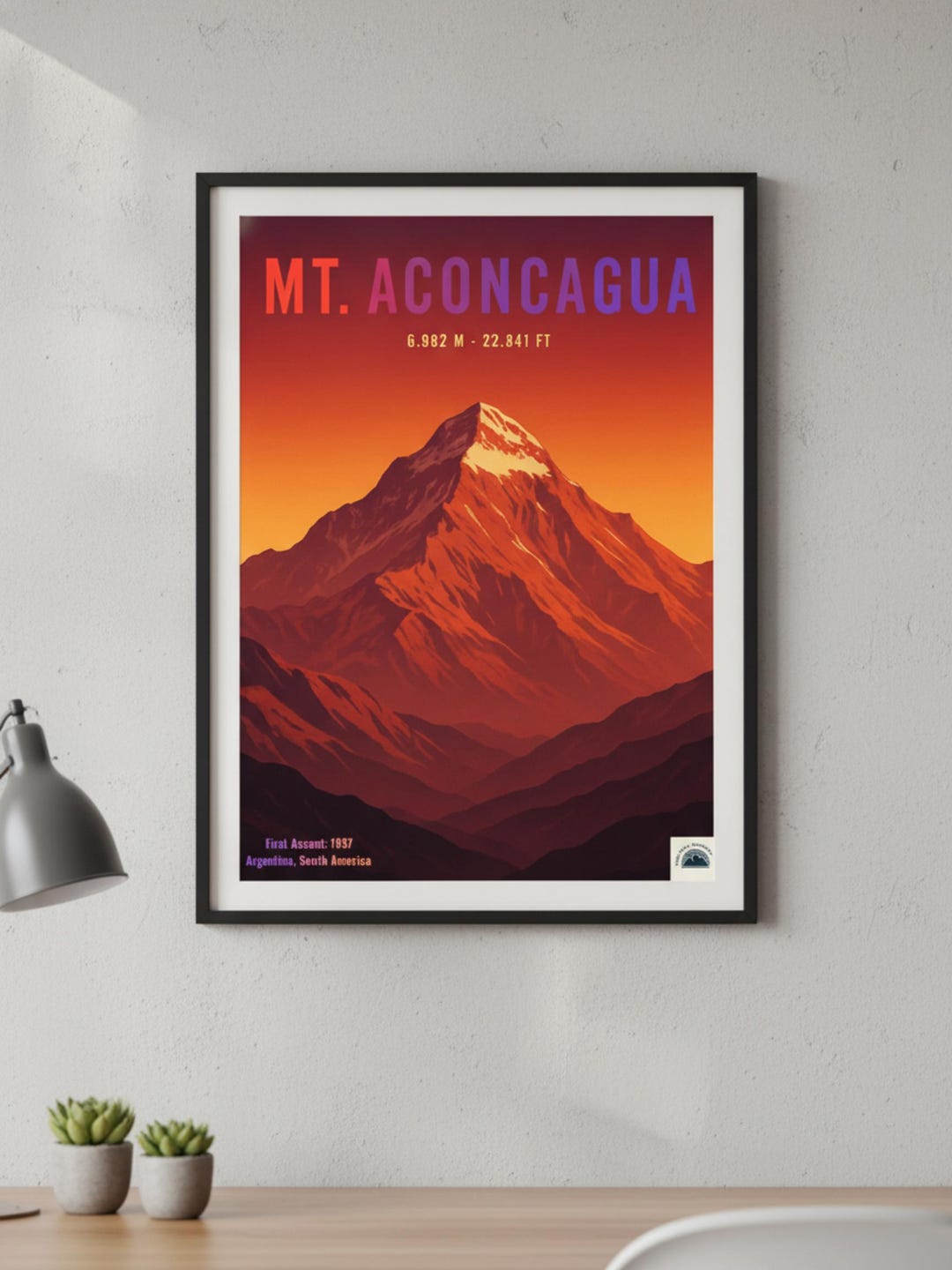 Aconcagua Poster | Seven Summits Wall Art | 18x24 Digital Download ...