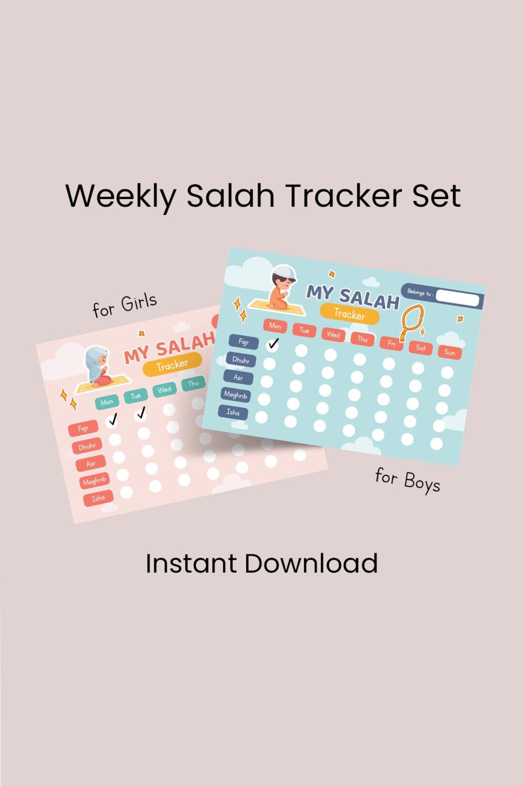 Salah Tracker for Kids | Printable Prayer Chart | Muslim Homeschool ...
