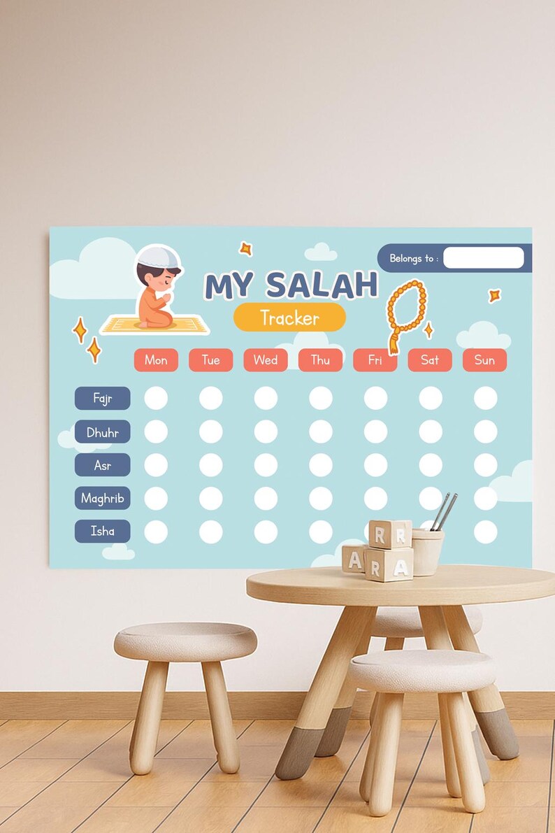 Salah Tracker for Kids | Printable Prayer Chart | Muslim Homeschool ...