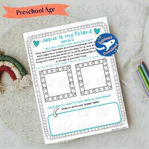 Jesus is My Friend Activity Sheets for Preschool Kids (DIGITAL) - Etsy