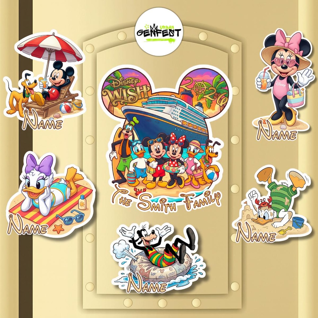 Swim Mickey Minnie Donald Daisy Goofy Pluto, Stateroom Decor, Cabin ...