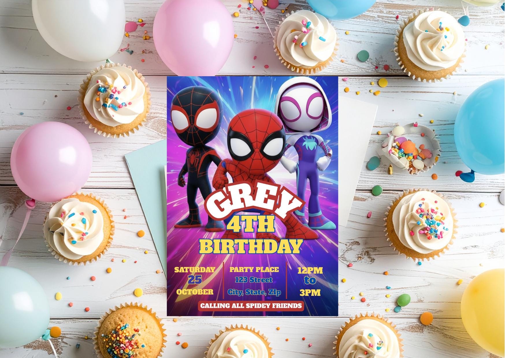 Spidey Invitation Spidey and His Amazing Friends Birthday Invitation ...