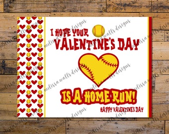 Softball Valentine - Etsy