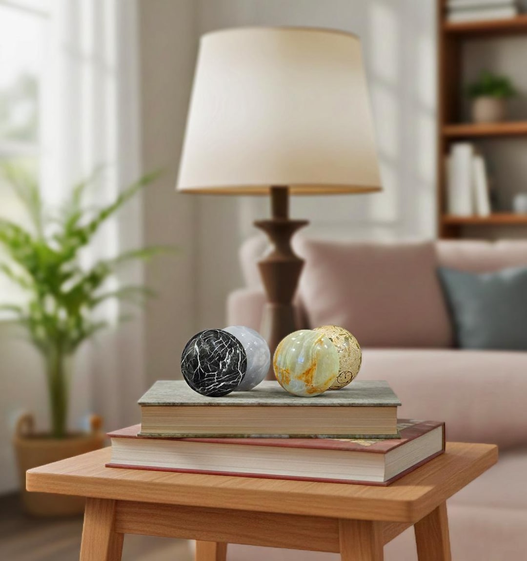Marble Balls 2", Set of 4, Natural Stone Balls, Paper Weight, Marble ...