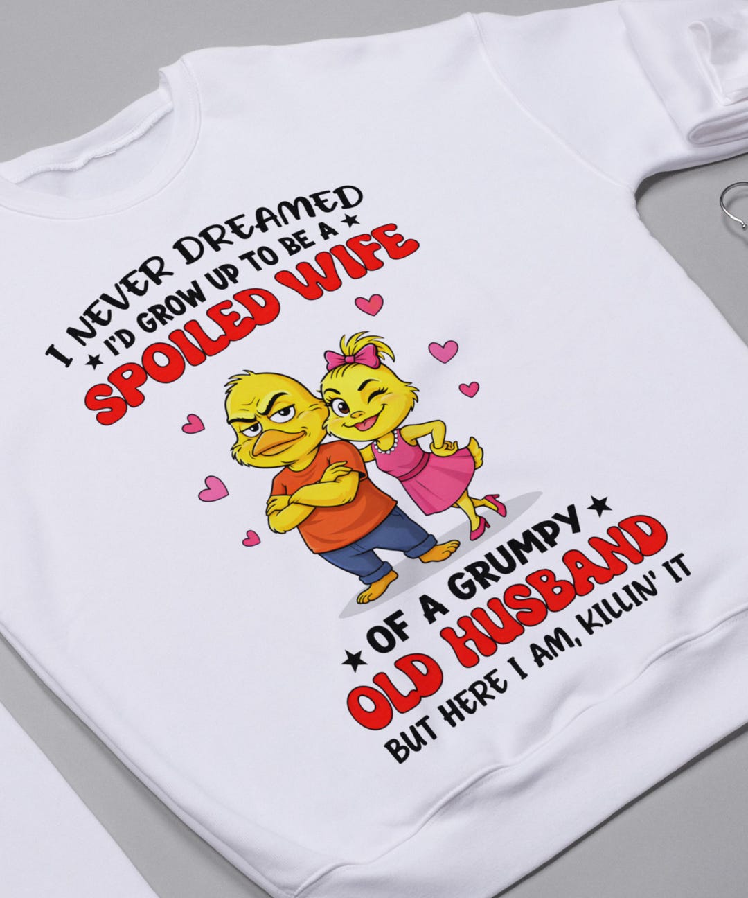 Spoiled Wife Grumpy Old Husband PNG • Funny Couple Design • Cute Duck ...