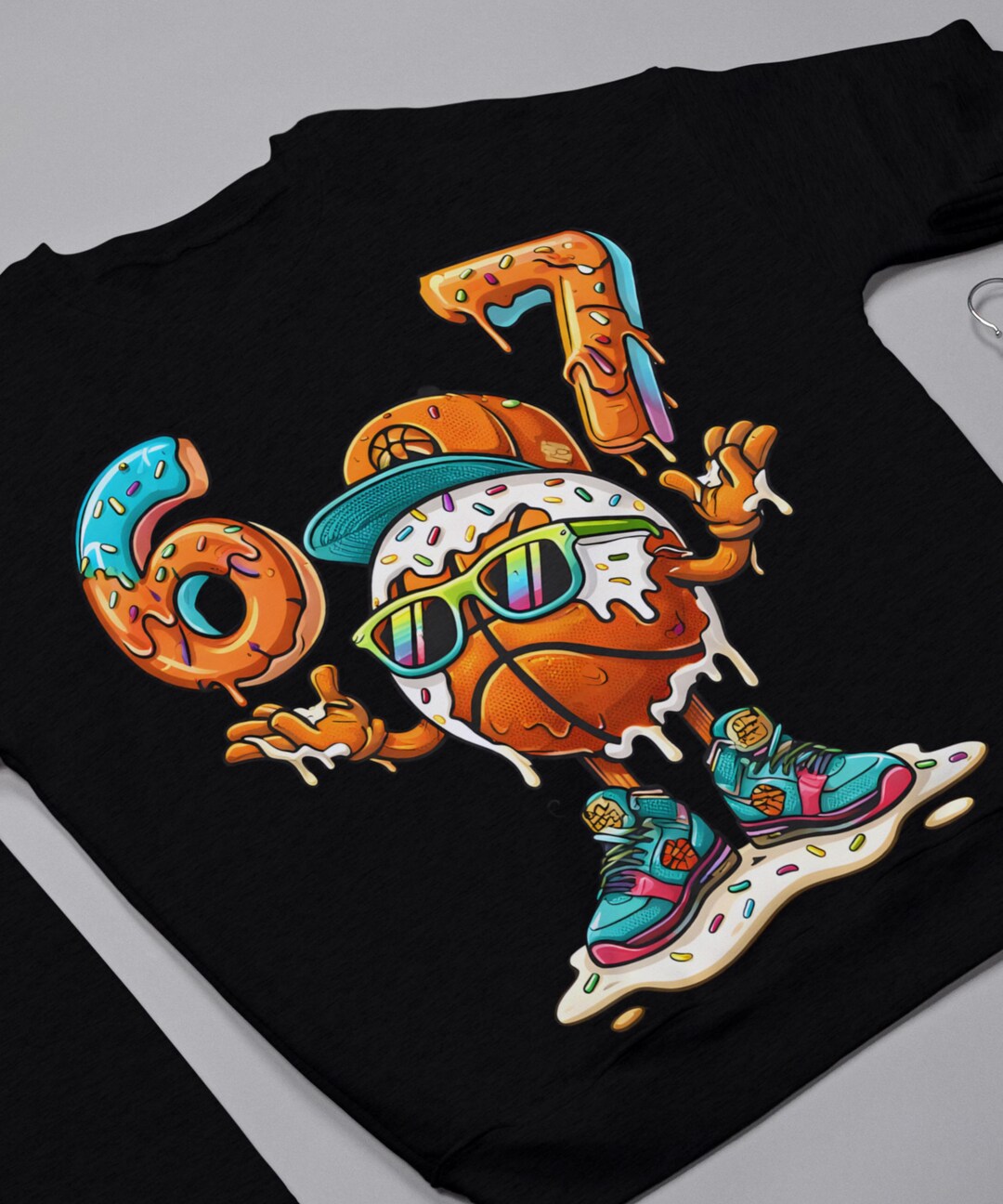 67 Donut Basketball PNG, Funny Gen Z Streetwear Graphic, Cool ...