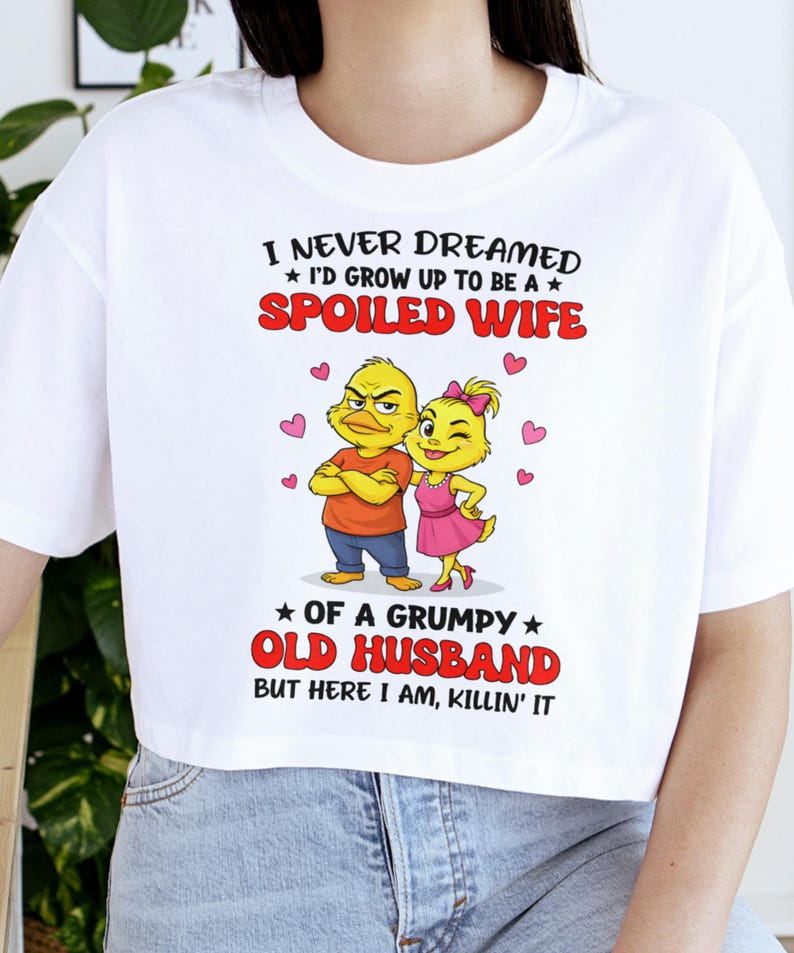 Spoiled Wife Grumpy Old Husband PNG • Funny Couple Design • Cute Duck ...