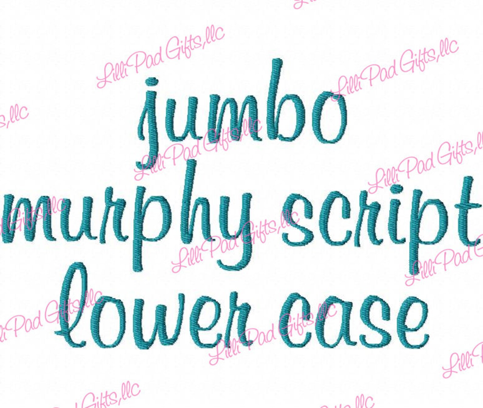 JUMBO Murphy Script LOWER CASE Machine Embroidery Font - Sizes 5",6",7 ...