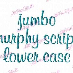 JUMBO Murphy Script LOWER CASE Machine Embroidery Font - Sizes 5",6",7 ...