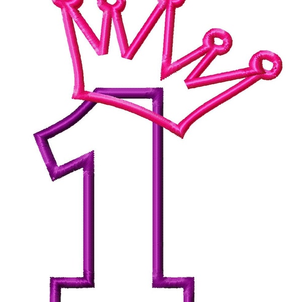 Princess Number Embroidery Design - Etsy