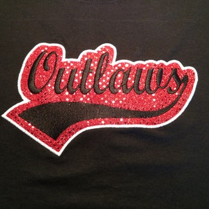 Outlaws With Swoosh - Applique - Satin Outline - Machine Embroidery ...