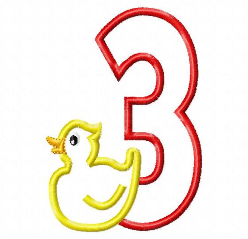 Ducky Applique Number Set Machine Embroidery Design 4 - Etsy
