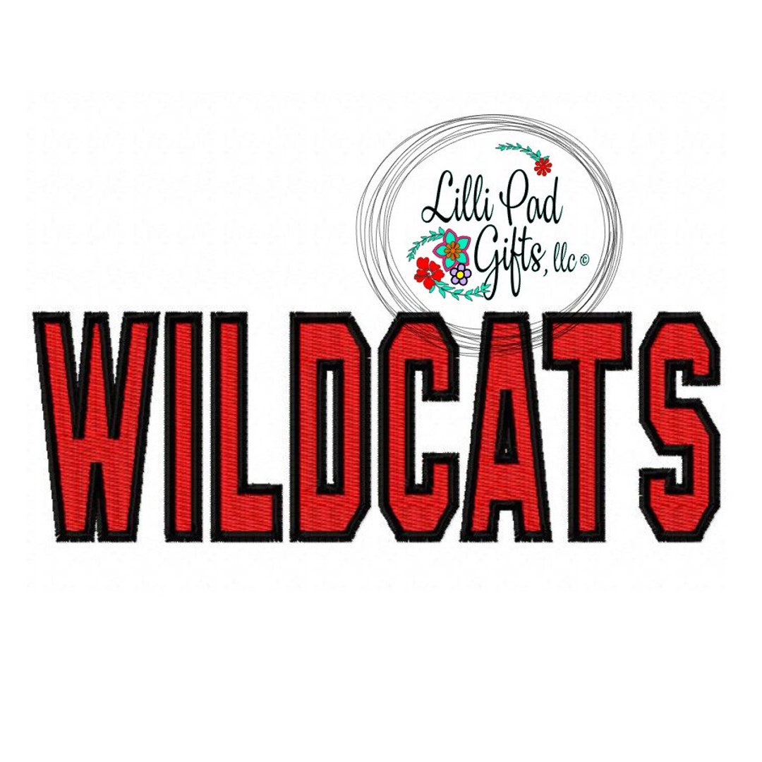 WILDCATS - Outline - Machine Embroidery Design - 9 Sizes, Wildcats, Cat ...