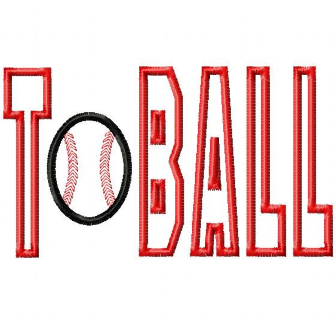 T-BALL - Baseball - Applique - Machine Embroidery Design - 11 Sizes - Etsy