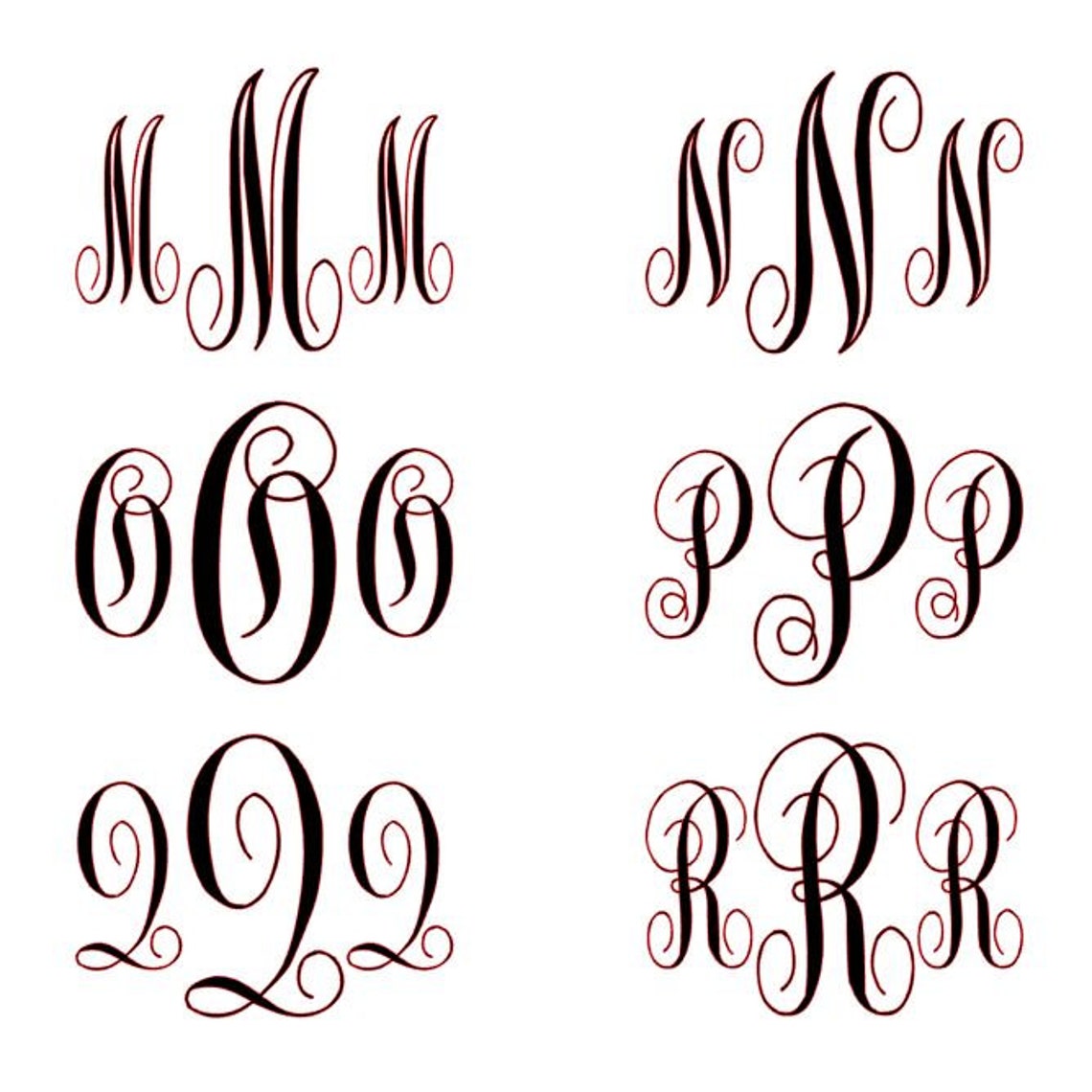 ABC Script Monogram Font Cut File Instant Download SVG | Etsy