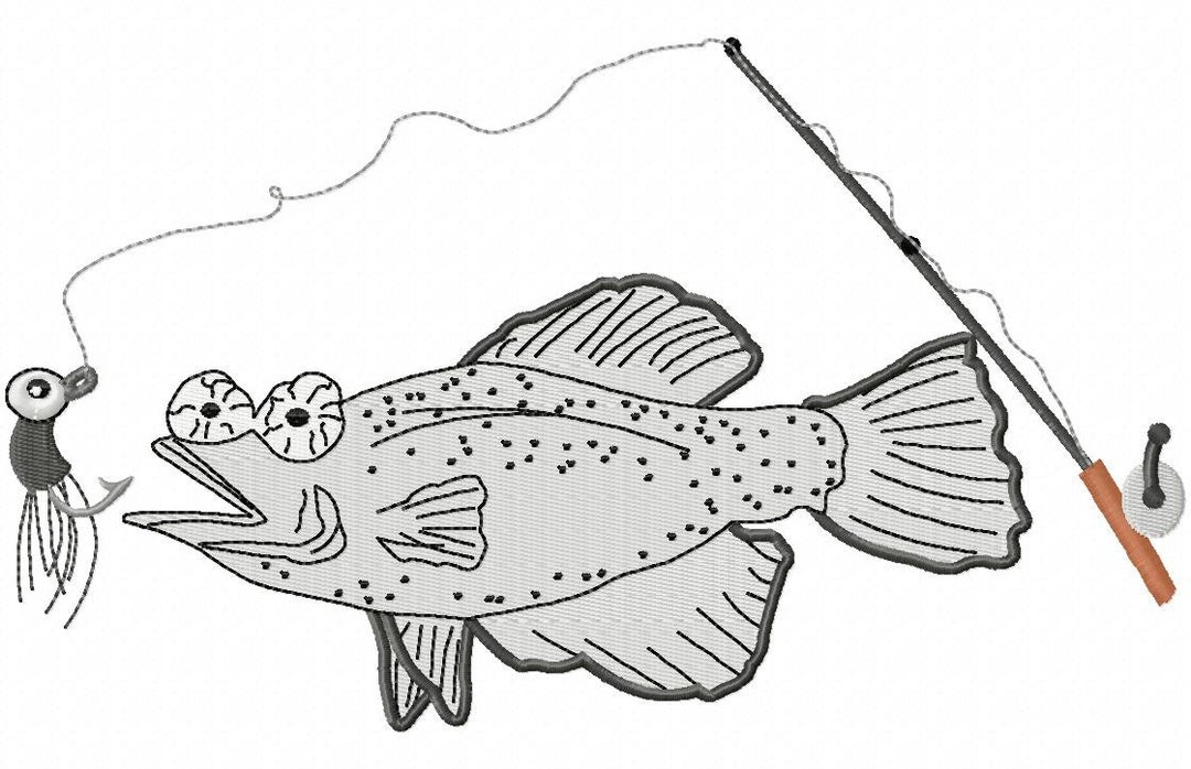 Crappie Time - Machine Embroidery Design - 7 Sizes - Etsy